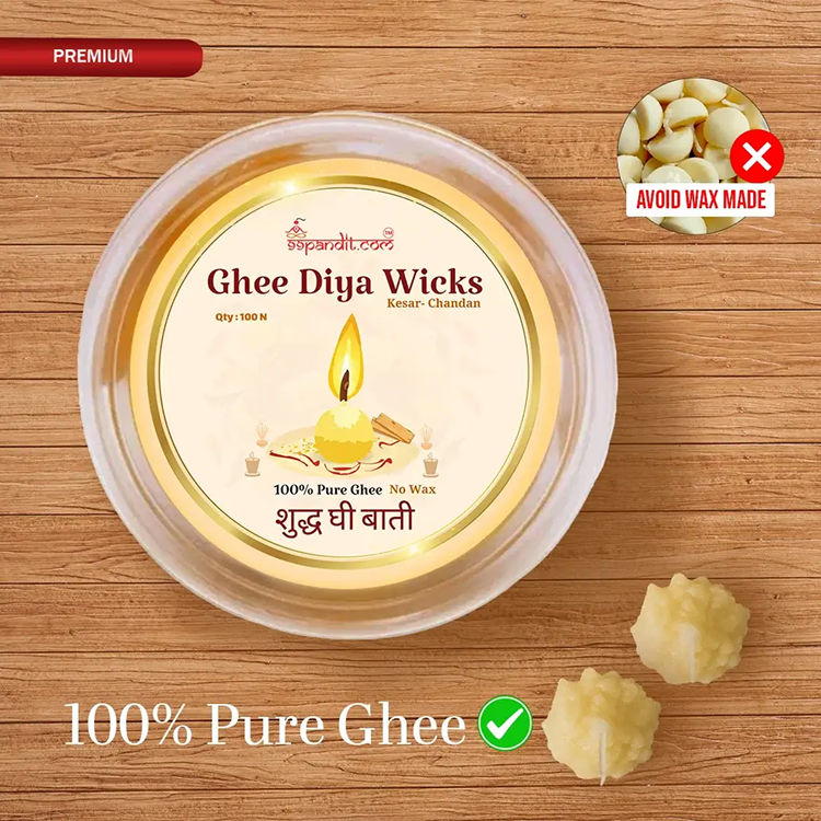 Pure Ghee Diya Batti: Premium Ghee Batti for Home Mandir – 99pandit.com